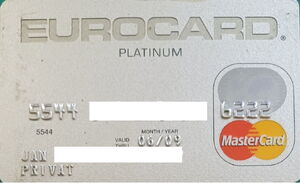 Bank Card: Eurocard Platinum (Europay Norge AS, NorwayCol:NO-MC-0031