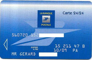 Tarjeta de Banco: Carte 24/24 (La Banque Postale, FranciaCol:FR-GM-0096.02