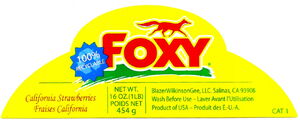 Food Label: Foxy California Strawberries - Fraises California ...