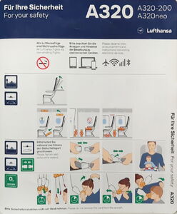Safety Card: A320 A320-200 A320neo (Lufthansa, Germany, Federal ...