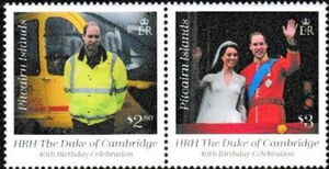 Stamp: Prince William, Duke of Cambridge, 40th Birthday (Pitcairn ...