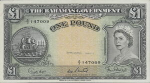 Banknote: 1 Pound (Bahamas(1953 ND Issue) Wor:P-15b