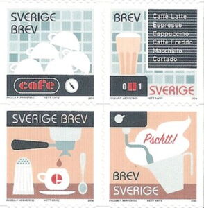 Stamp: Coffee (Sweden(Coffee) Mi:SE 2522-2525,Sn:SE 2529,Un:SE 2504/2507