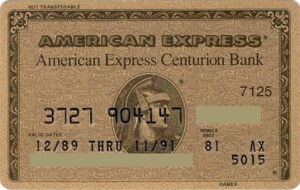 Bank Card: American Express Centurion Bank Gold US 372790 3-89 ...