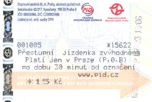 Транспортен билет: Dopravní podnik hlavního města Prahy (DPP - Dopravní podnik hlavního města ...