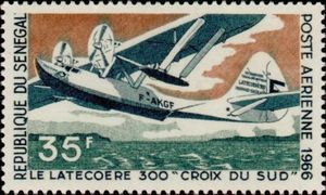 Stamp: Latecoere 300 F-AKGF “Croix du Sud” (Senegal(30th Anniversary of ...