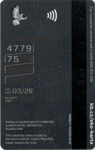 Tarjeta de Banco: KB VISA (Eco Card) (Komerční Banka (KB), República ...