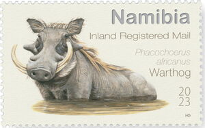 Stamp: Common Warthog (Phacochoerus africanus) (Namibia(Wild Pigs of ...