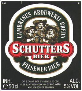 Drink Label: Schutters Beer Pilsener (Cambrinus Brouwerij ...