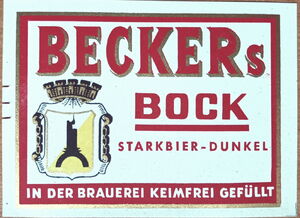 Drink Label: Beckers Bock (Privatbrauerei Becker, Germany, Federal ...