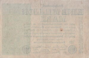Banknote: 1 Million Mark (Germany(1923 5th Issues - Reichsbanknote ...