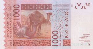 Banknote: 1,000 Francs CFA (West African States(K for Senegal) Wor:P-715 Kv