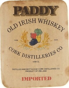 Drink Label: Paddy Imported Old Irish Whiskey (Midleton Distillery ...