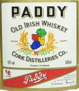 Drink Label: Paddy Old Irish Whiskey (Midleton Distillery, IrelandCol ...
