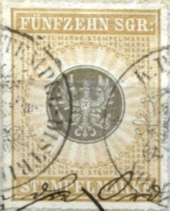 Stamp: Revenue stamp, Eagle in circle (Prussia: Revenue Stamps(Revenue ...
