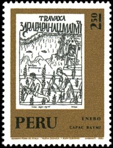 Stamp: 400th Anniversary Inca Calendar publication - January (Peru ...