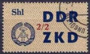 Stamp: Operation check list of ZKD for VVB-Suhl (Germany, Democratic ...
