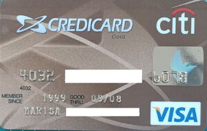 Bank Card: Credicard Gold (City, BrazilCol:BR-VI-0130