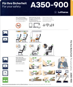Safety Card: A350-900 (Lufthansa, Germany, Federal RepublicCol:DLH-DE-0139
