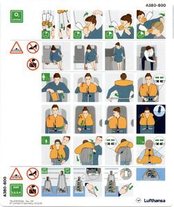 Safety Card: A380-800 (Lufthansa, Germany, Federal RepublicCol:DLH-DE-0140