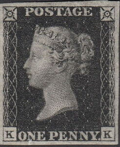 Stamp: Queen Victoria - Penny Black (United Kingdom of Great Britain ...