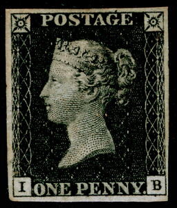 Stamp: Queen Victoria - Penny Black (United Kingdom of Great Britain ...