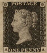Stamp: Queen Victoria - Penny Black (United Kingdom of Great Britain ...