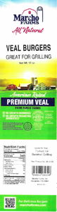 Food Label: Marcho Farms Veal Burgers Great For Grilling (Marcho Farms ...