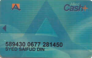 Bank Card: Allied Cash (Allied Bank, PakistanCol:PK-GM-0024
