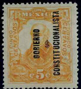 Stamp: Miguel Hidalgo (Mexico(Gobierno Constitucionalista Overprints ...