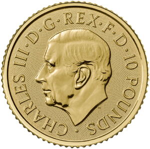 Coin: 10 Pounds (Bullion. The Royal Arms. Gold) (United Kingdom of ...