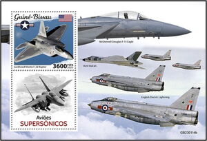 Stamp: Lockheed Martin F-22 Raptor (Guinea-Bissau(Supersonic Aircraft ...