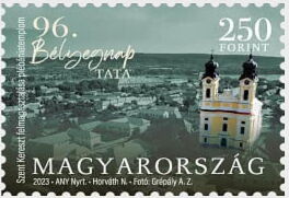 Stamp: Catholic Church, Kossuth Square, Tata (Hungary(96th Stamp Day ...