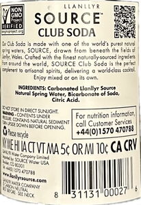 Drink Label: Llanllyr Source Club Soda (Llanllyr Water Co. Ltd ...