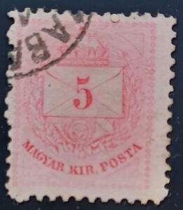 Timbre: Letter, coloured cipher (Hongrie(Letter with the value numerals ...