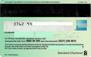 Bank Card: American Express - Standard Chartered 11-06 (Standard ...
