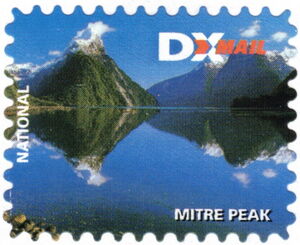 Stamp: Mitre Peak (New Zealand: Private Post Offices(DX Mail) Col:NZ ...