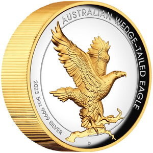 Coin: 8 Dollars (Australian Wedge-tailed Eagle - High Relief Gilded ...
