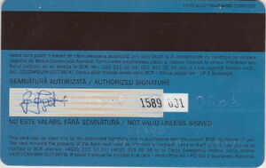 Bank Card: Bcr Visa (Banca Comerciala Romana, RomaniaCol:RO-VE-0042.10