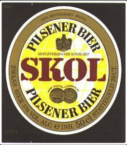 Drink Label: Skol Pilsener Bier (Skol Breweries, NetherlandsCol:NL-BEER ...