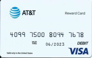 Bank Card: AT&T Visa Debit (Bancorp Bank, United States of AmericaCol ...
