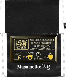 Tea Bag: Black Tea Premium, glossy (Sir Adalbert's Tea, Poland(Premium ...