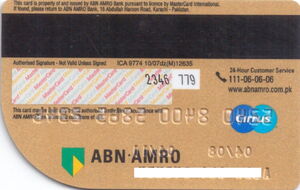 Bank Card: Abn-Amro Mastercard (ABN AMRO Bank N.V., PakistanCol:PK-MC ...