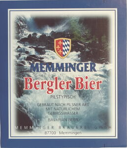Drink Label: Memminger Bergler Bier (Memminger Brauerei, Germany ...
