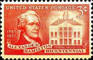 Stamp: Birth Bicentenary of Alexander Hamilton (1757-1804) (United ...