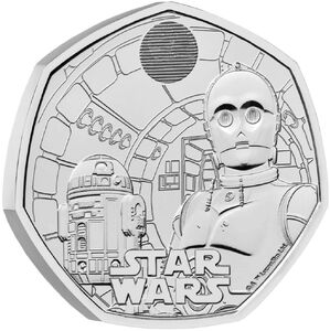Coin: 50 Pence (Star Wars 40th anniversary - R2-D2 and C-3PO) (United ...