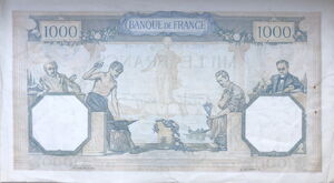 Banknote: 1,000 Francs (France(1937-1942 Issue) Col:P-90c.3