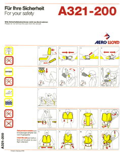 Safety Card: A321-200 (Aero Lloyd, Germany, Federal RepublicCol:AEF-DE-0012