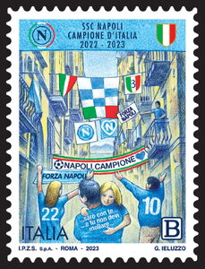 Stamp: Napoli, Winners of 2022-2023 Italian Football Championship ...