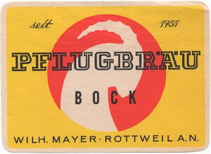 Drink Label: Bock (Brauerei Wilh. Mayer Rottweil, Germany, Federal ...